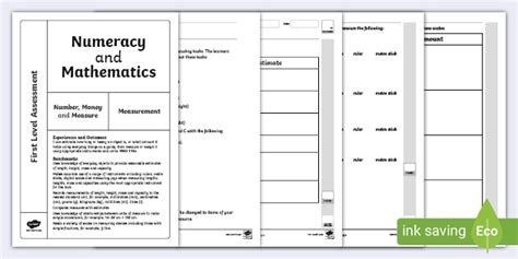 First Level Numeracy And Mathematics Assessment Measurement