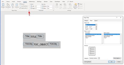 customize the page size and margins of a word report using templates