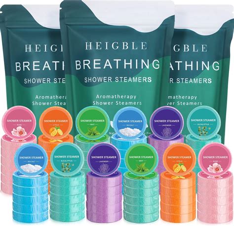 Heigble 54 Pcs Shower Steamers Aromatherapy Bulk 6 Scents