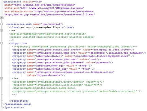 simple database integration with the jpa persistence xml file