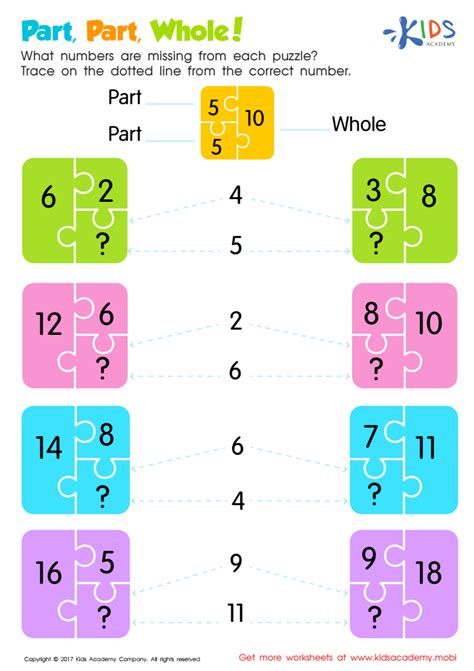 Part Part Whole Math Worksheets Worksheets For Kindergarten
