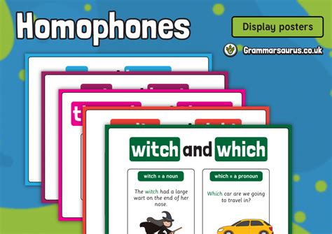 Ks2 Homophones Display Poster Pack Grammarsaurus