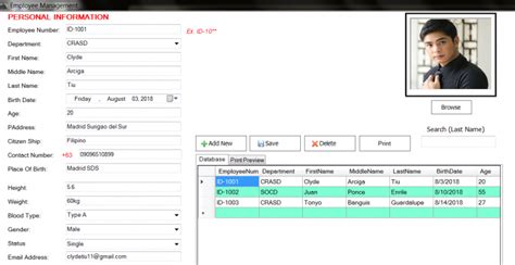 psa employee management system using vb and ms access with source