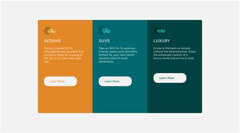 frontend mentor responsive 3 card display using html and css coding