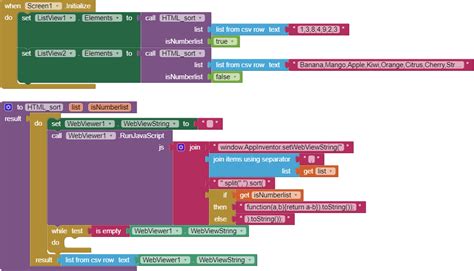 sorting of simple lists with js general discussion mit app inventor