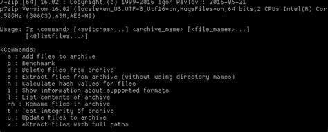 how to use 7zip on archlinux command line