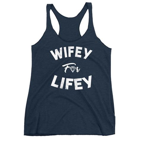 Womens Wifey For Lifey Racerback Tank Top Cute Wife For Life With
