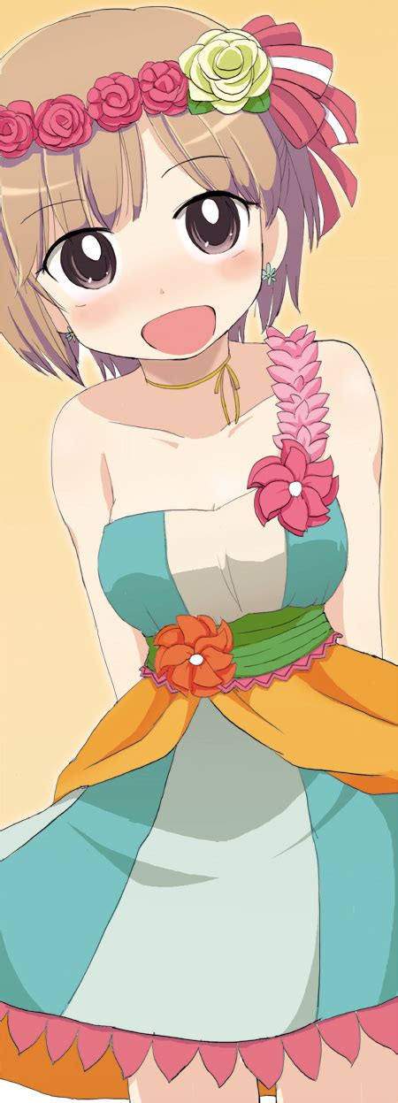 Safebooru D Aiba Yumi Bare Shoulders Brown Eyes Brown Hair Dress