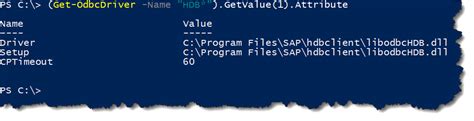 connect to sap hana from windows powershell using odbc