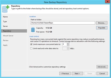 linux backup repository setup with veeam domalab