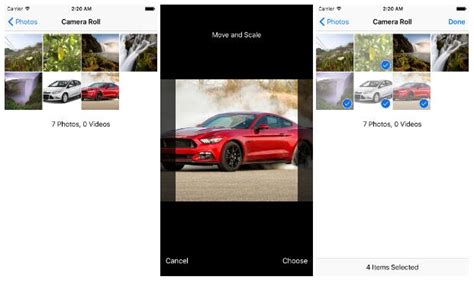 ios android image picker with support for camera