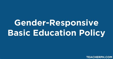 Updated Deped Gender Responsive Basic Education Policy Teacherph