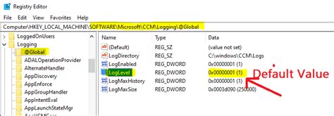 configmgr client enable verbose logging debug logging sccm