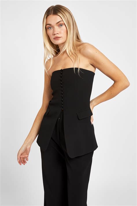 Strapless Peplum Bodice Black Boa Eu