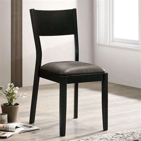 White Leatherette Black Stainless Steel Dining Chair Set 2 Vig Modrest