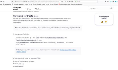 i keep getting this error sec error inadequate key usage firefox