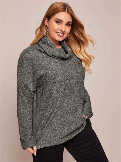 Shein Plus Funnel Neck Oversized Sweater