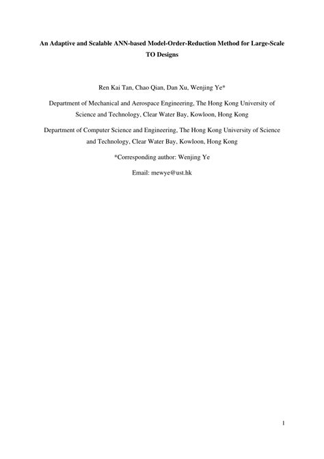 Pdf An Adaptive And Scalable Ann Based Model Order Reduction Method