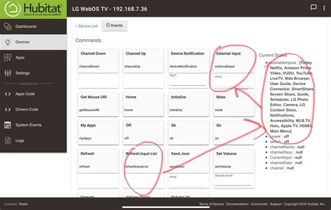 webos lg tv notifications control feature requests hubitat