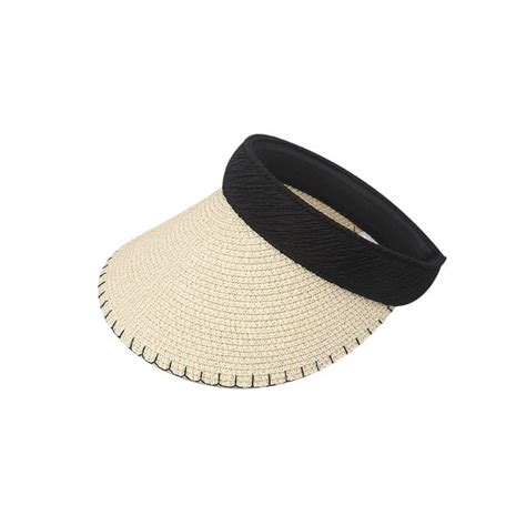 Cocopeaunts Womens Empty Top Straw Hat Summer Wide Brim Uv Protection