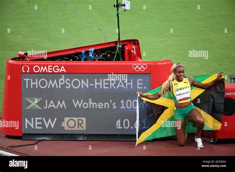 July 31st 2021 Tokyo Japan Elaine Thompson Herah Of Jamaica Wins
