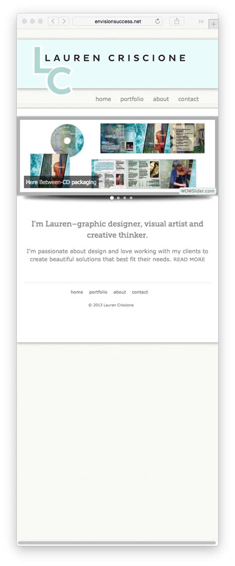 responsive portfolio website design by lauren criscione at
