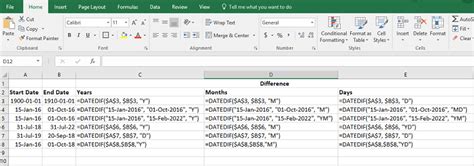 how to calculate excel date difference using datedif function the