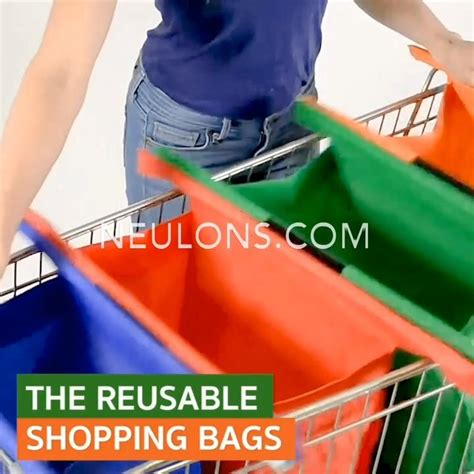 Foldable Reusable Shopping Cart Bags 4pcs [video] [video