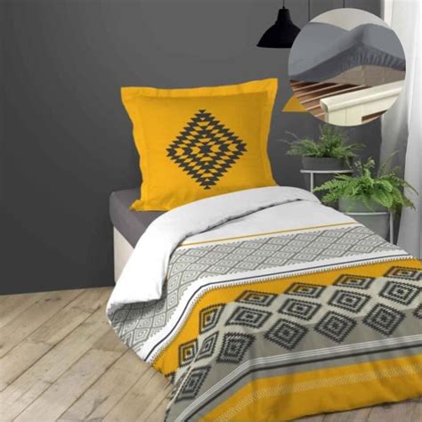 Pack Parure De Couette Enfant 140x200 Cm Azagao Drap Housse 90x190
