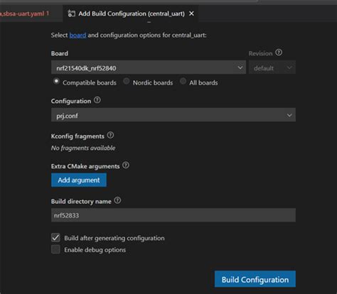 adding build configuration make a error how to solve it nordic qanda