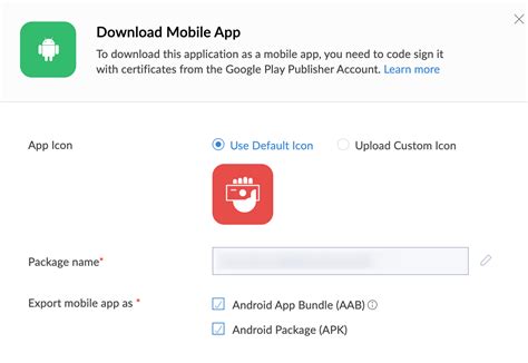 code sign android app for users zoho creator help