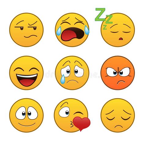 Set Of Emoticons Stock Vector Illustration Of Emoji 71030270