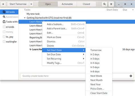 setting task start date and due date