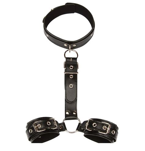 Sex Slave Collar With Handcuffs Fetish Bdsm Bondage Restraints Hand