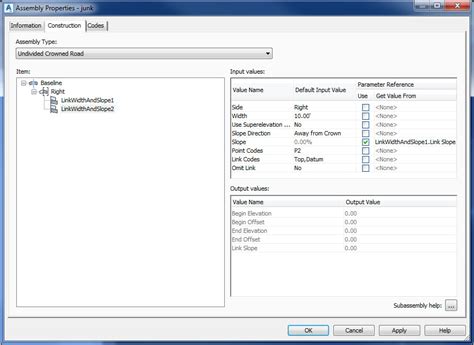 solved subassembly output parameters only for use with custom