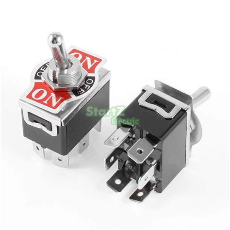 2pcs Black Dpdt 3 Position On Off On Momentary 6 Terminals Toggle