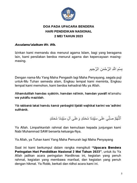 Pedoman Upacara Hardiknas 2023 6 7 Pdf