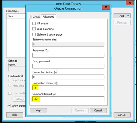 unable to import data using oracle connector error ora 01013 user