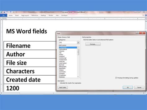 how to add dynamic fields in ms word youtube