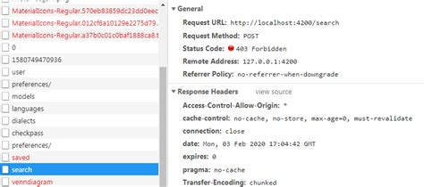 angular 6 proxy config post request fail with 403 stack overflow