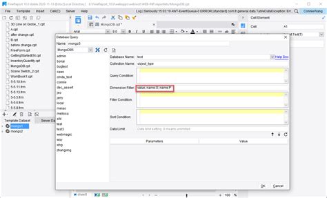 mongodb finereport help document