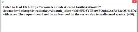 failed to load url when attempting to sign in into an autodesk