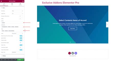 how to configure and style post slider widget with elementor exclusive