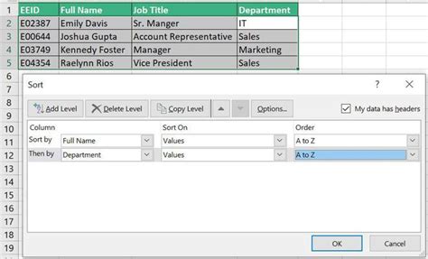 how to alphabetize in excel sort columns and rows a z or z a