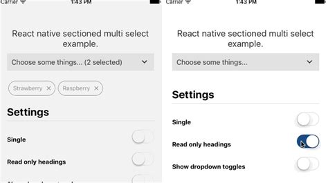 a multi select component with support for sub categories