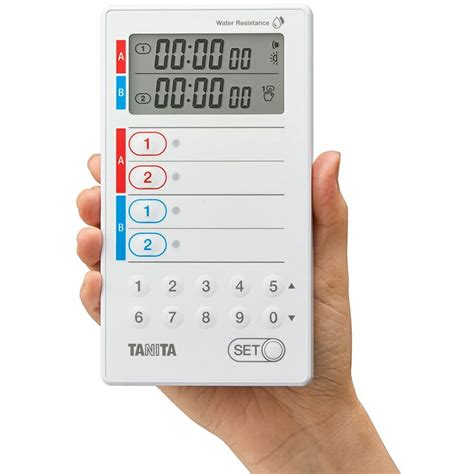 【楽天市場】タニタ 防水デジタルタイマー Td 428wh ホワイト Bti E0[関連：tanita 業務用 プリセット 防水 厨房 美容室