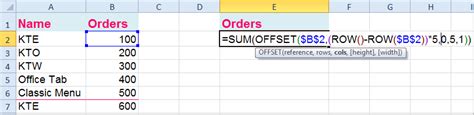 how to sum every n rows down in excel