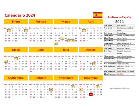 Calendario Laboral 2024 España Image To U