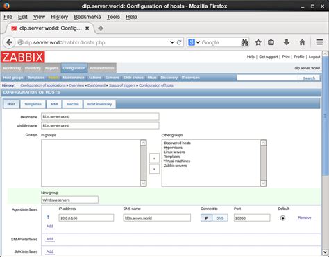 ubuntu 14 04 lts zabbix add monitoring target windows server world