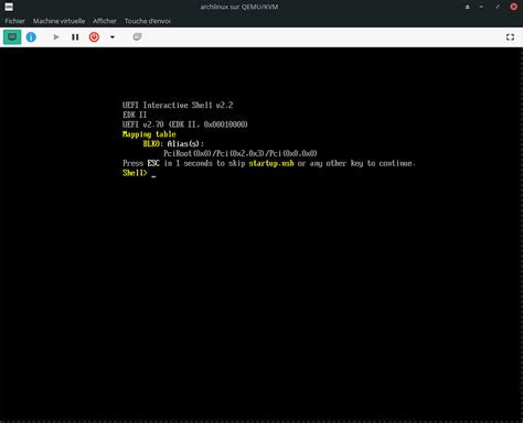 uefi shell boot options missing qemu kvm archlinux virt manager